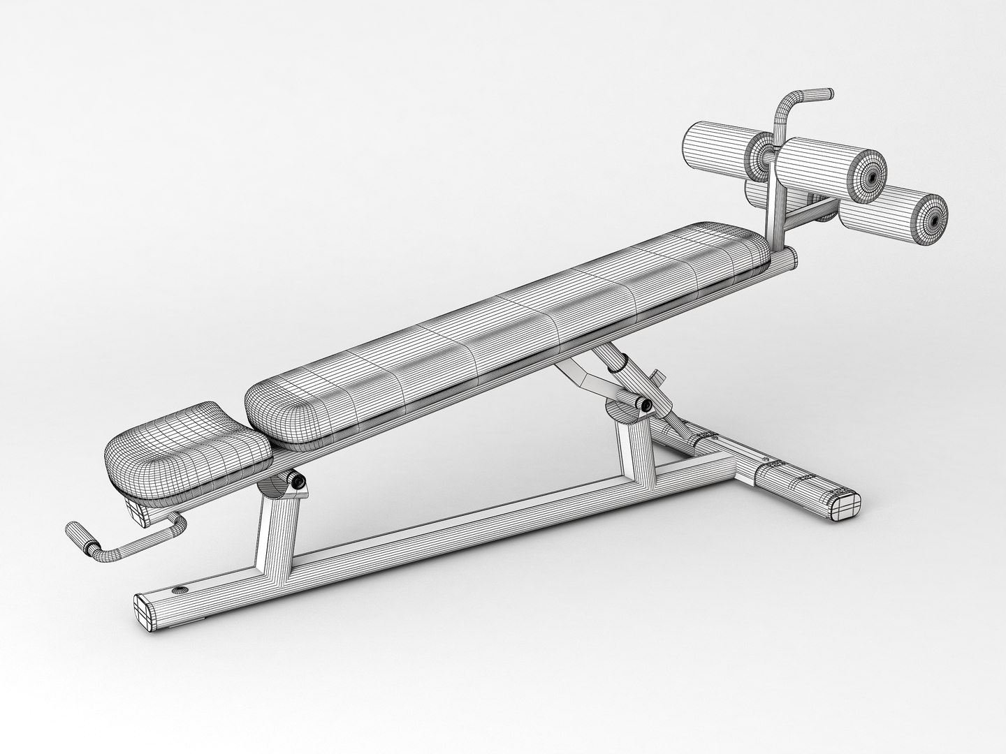 3d Decline Bench Model