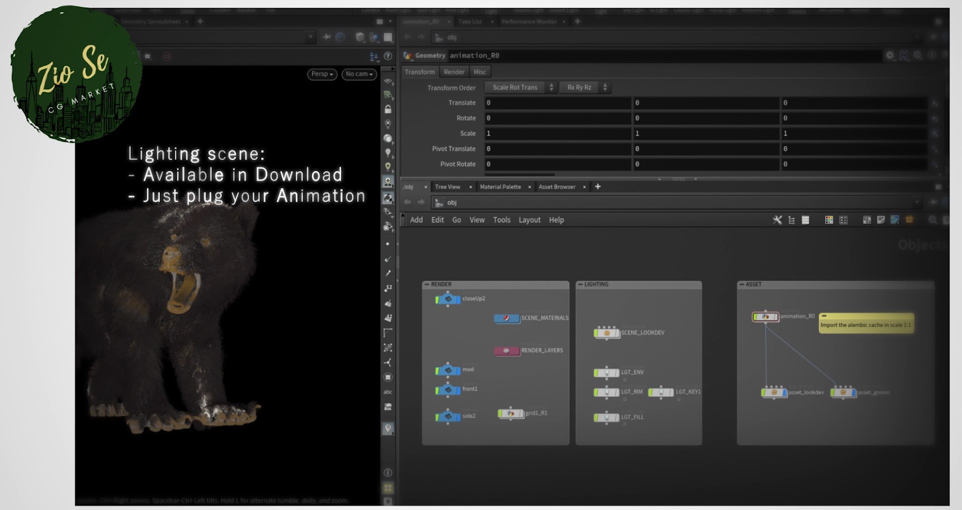 3D Grizzly Bear Animated Houdini - TurboSquid 2143792