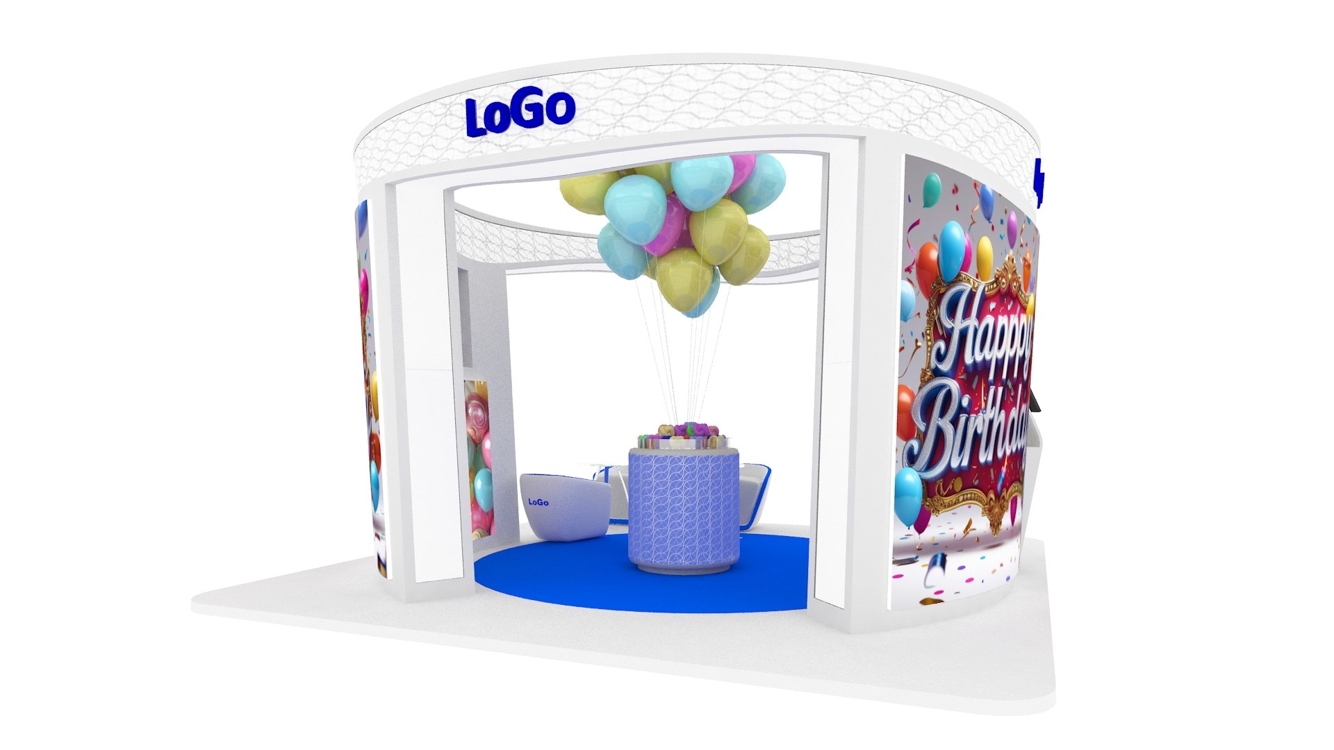 BirthDay Booth 4 X 4 Exhibition 3D Model - TurboSquid 2345945