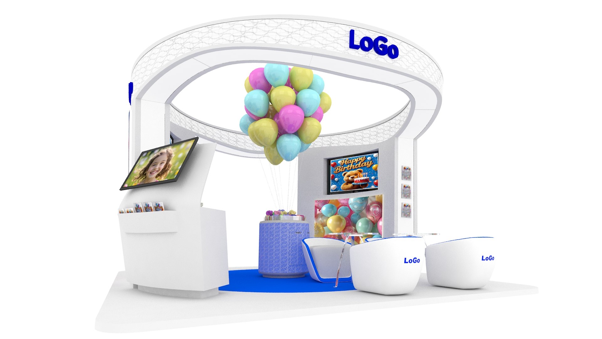 BirthDay Booth 4 X 4 Exhibition 3D Model - TurboSquid 2345945