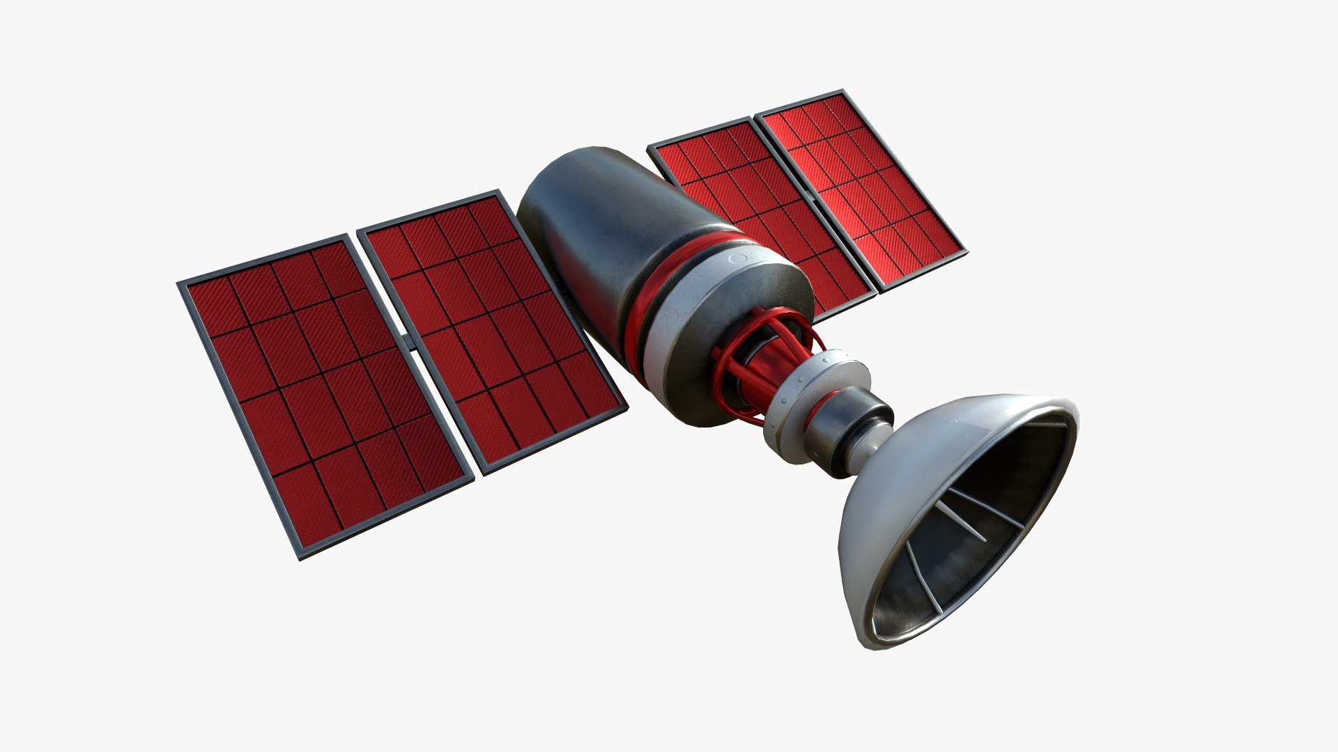 Satellite D04 Steel Red - SciFi Space Design Model - TurboSquid 1946021