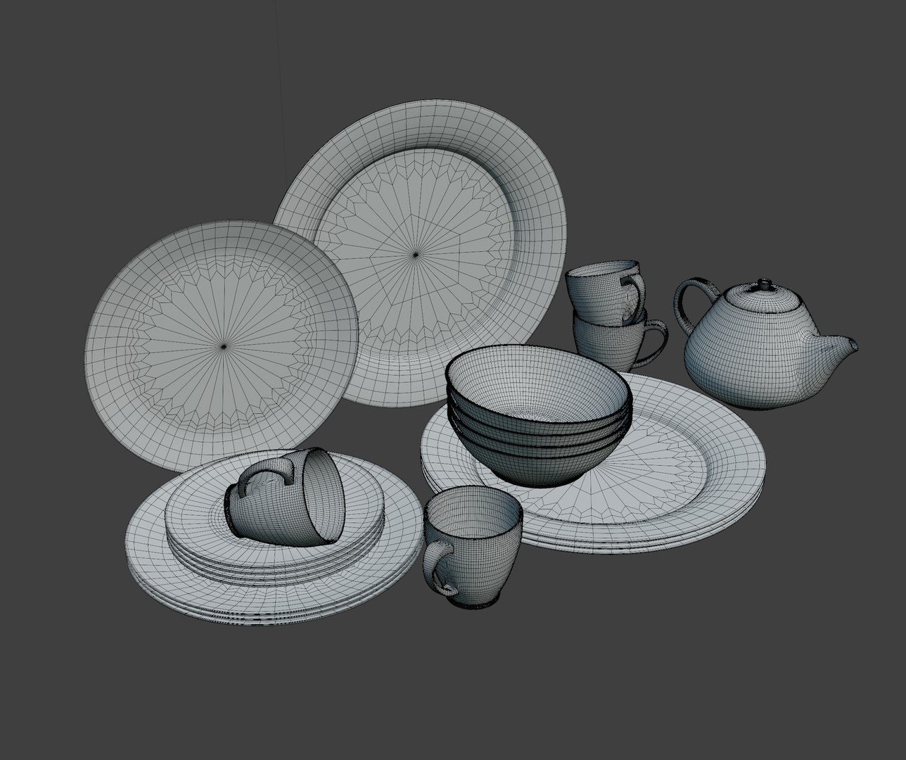 3D Set of ceramic dishes High poly UV map - TurboSquid 1772322
