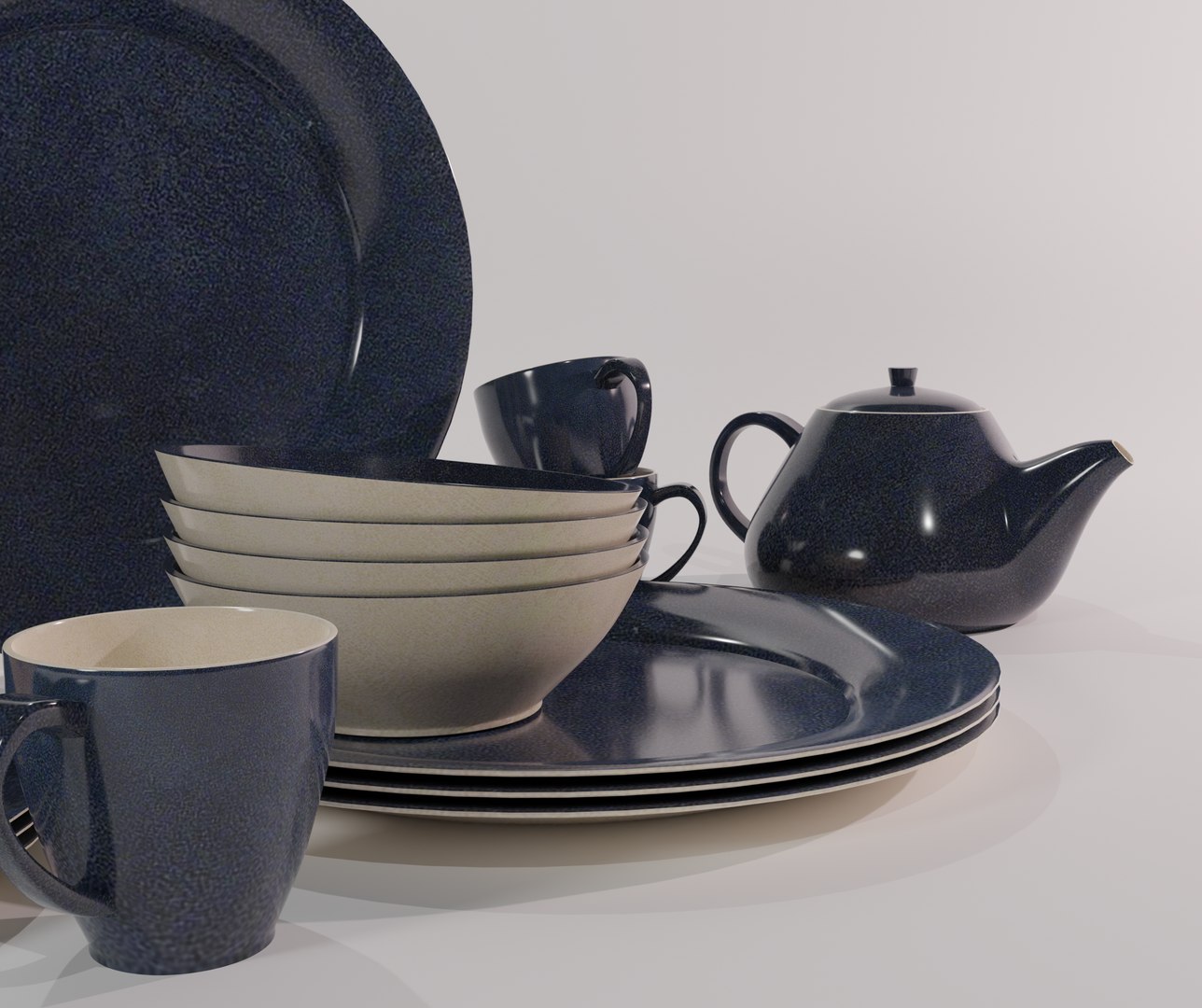 3D Set of ceramic dishes High poly UV map - TurboSquid 1772322