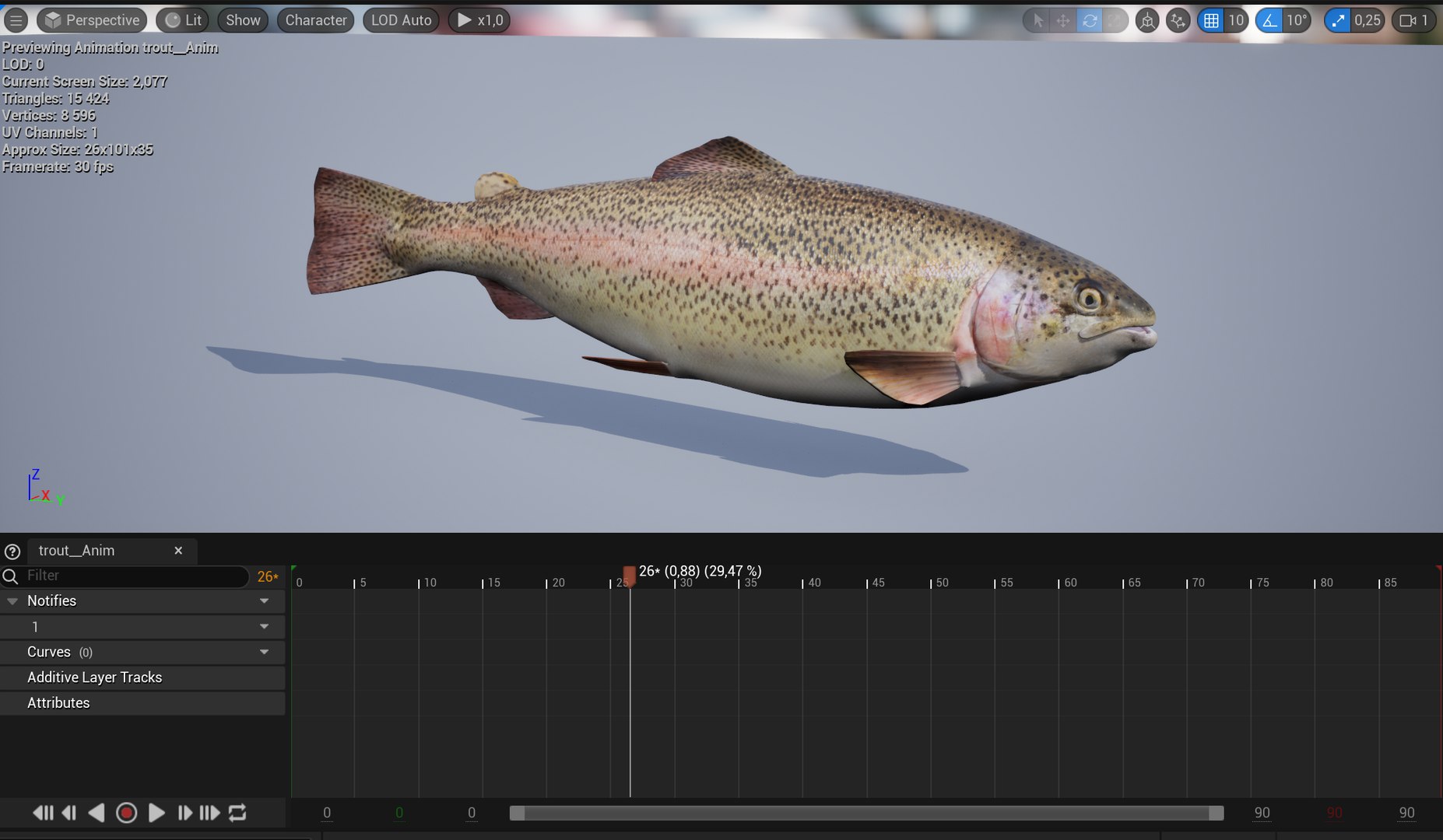 Trout Animated 3D Model - TurboSquid 2355475