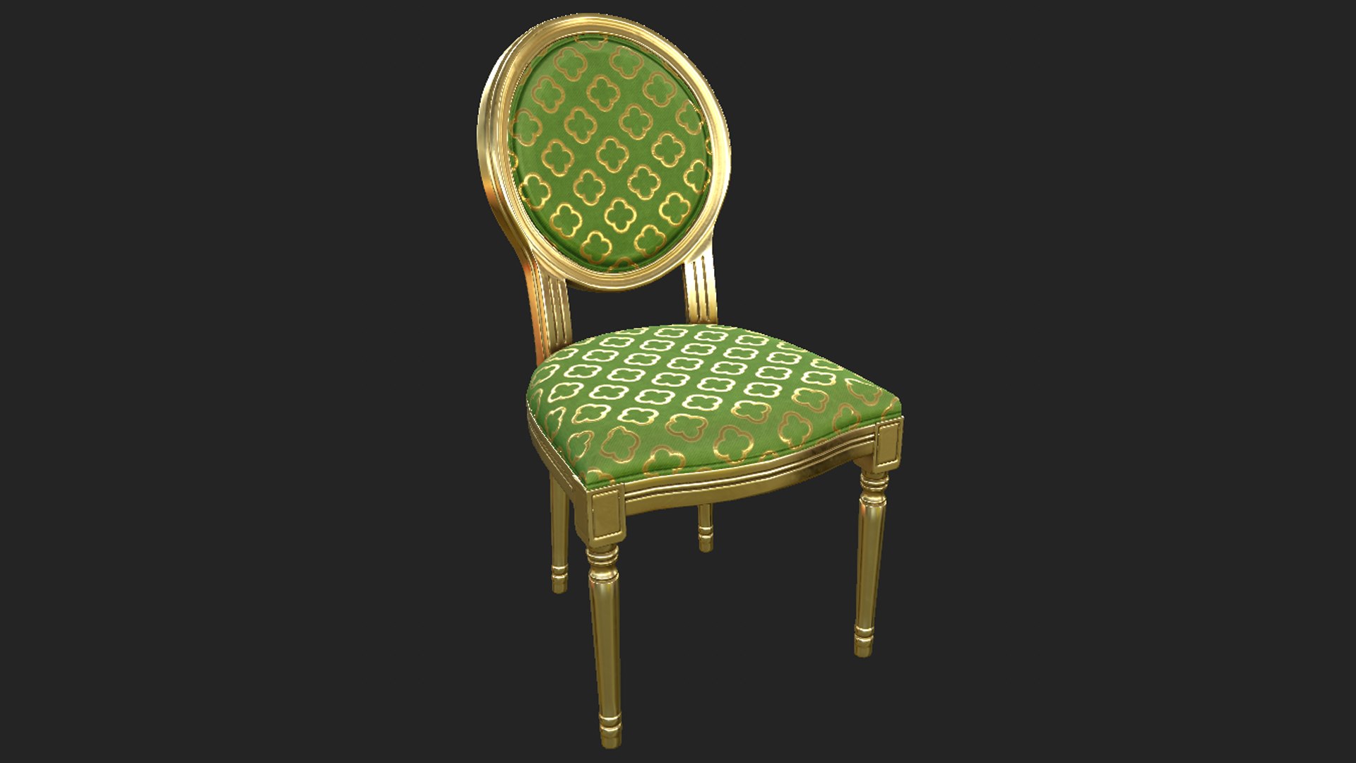 3D Classic Golden Chair - TurboSquid 1963496
