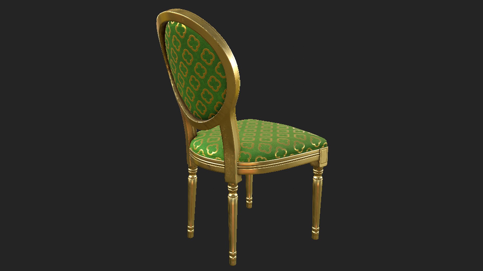 3D Classic Golden Chair - TurboSquid 1963496