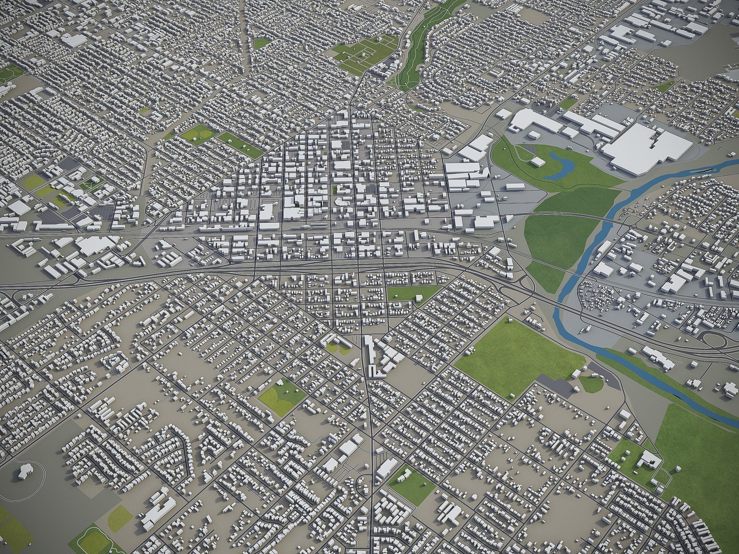3D City Aurora Modesto Surrounding Model - TurboSquid 1440417