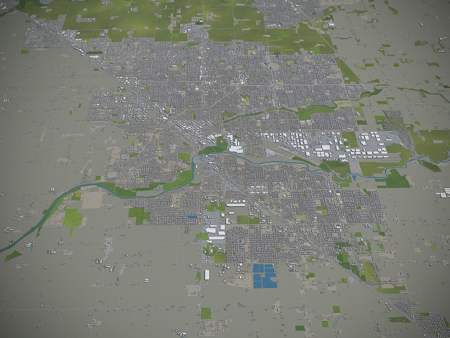 3D City Aurora Modesto Surrounding Model - TurboSquid 1440417