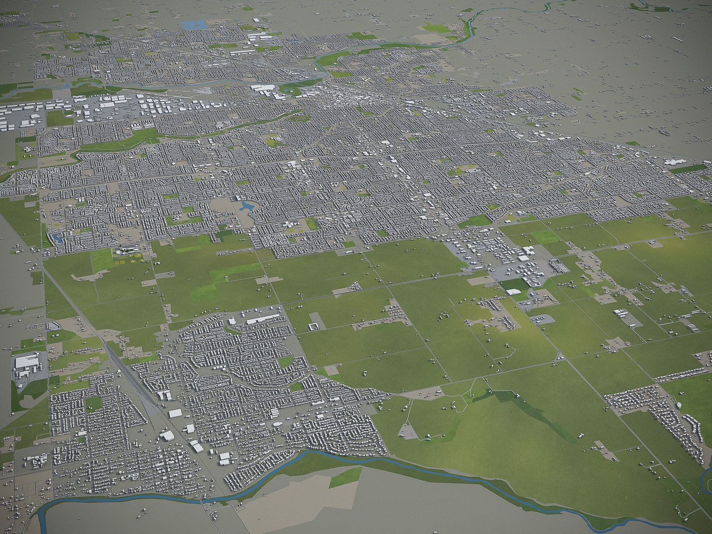 3D City Aurora Modesto Surrounding Model - TurboSquid 1440417