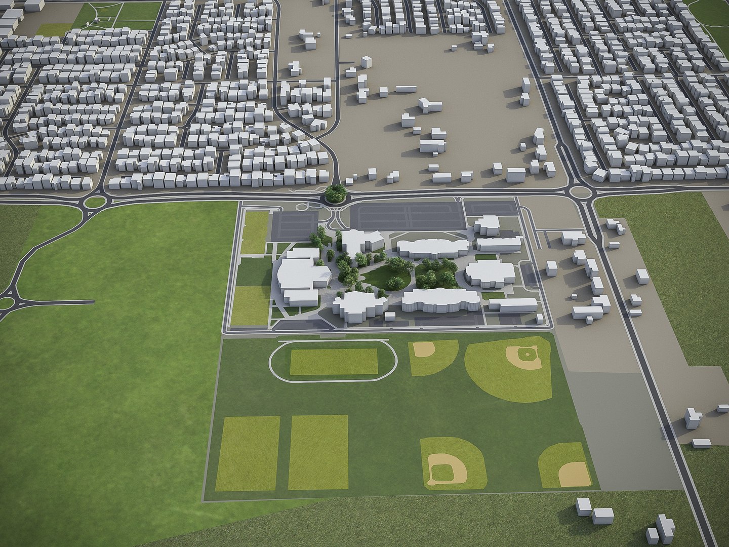 3D City Aurora Modesto Surrounding Model - TurboSquid 1440417