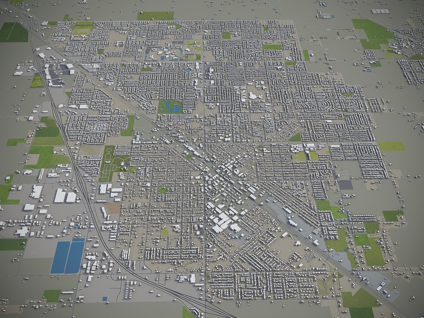 3D City Aurora Modesto Surrounding Model - TurboSquid 1440417