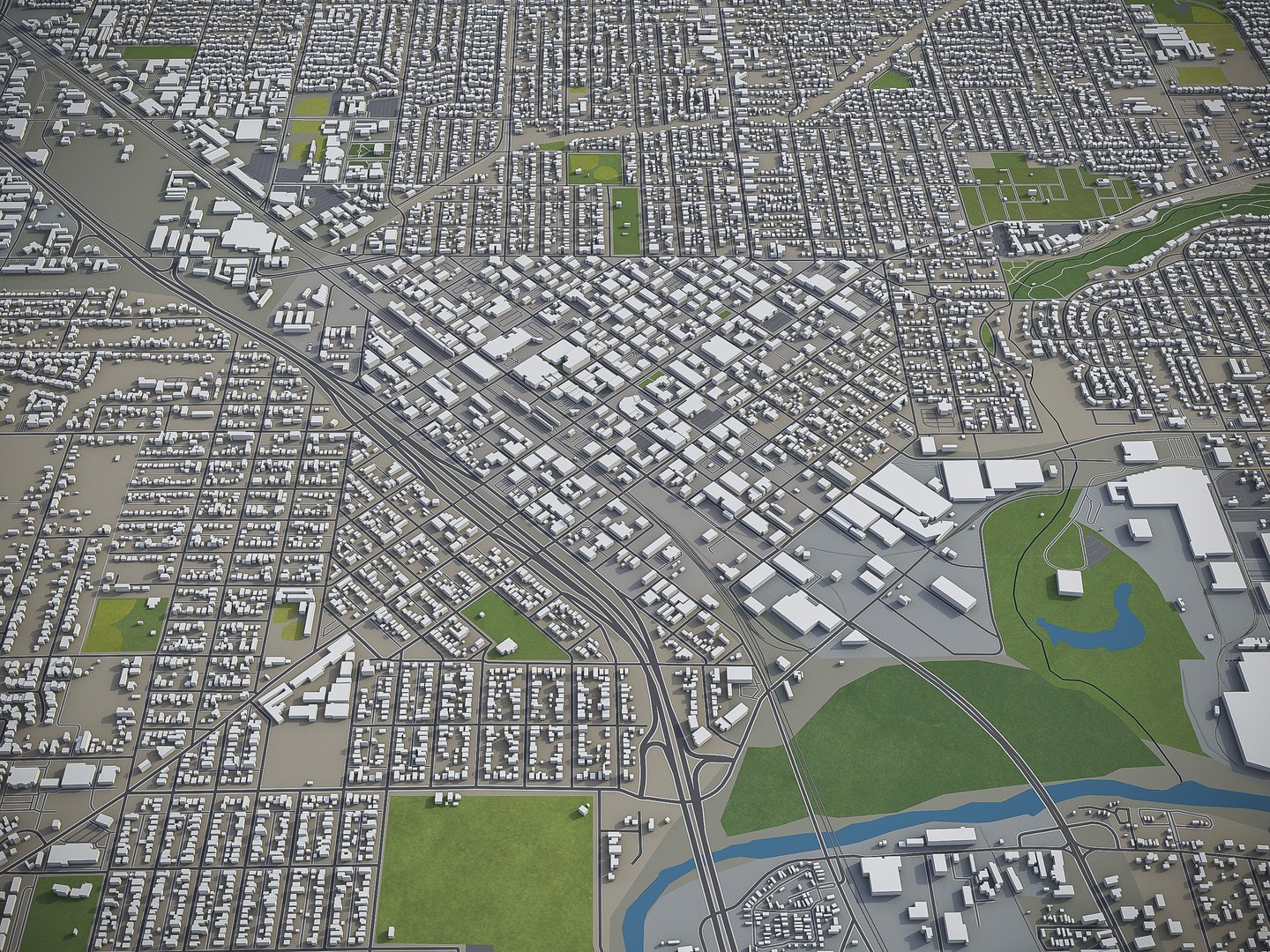 3D City Aurora Modesto Surrounding Model - TurboSquid 1440417