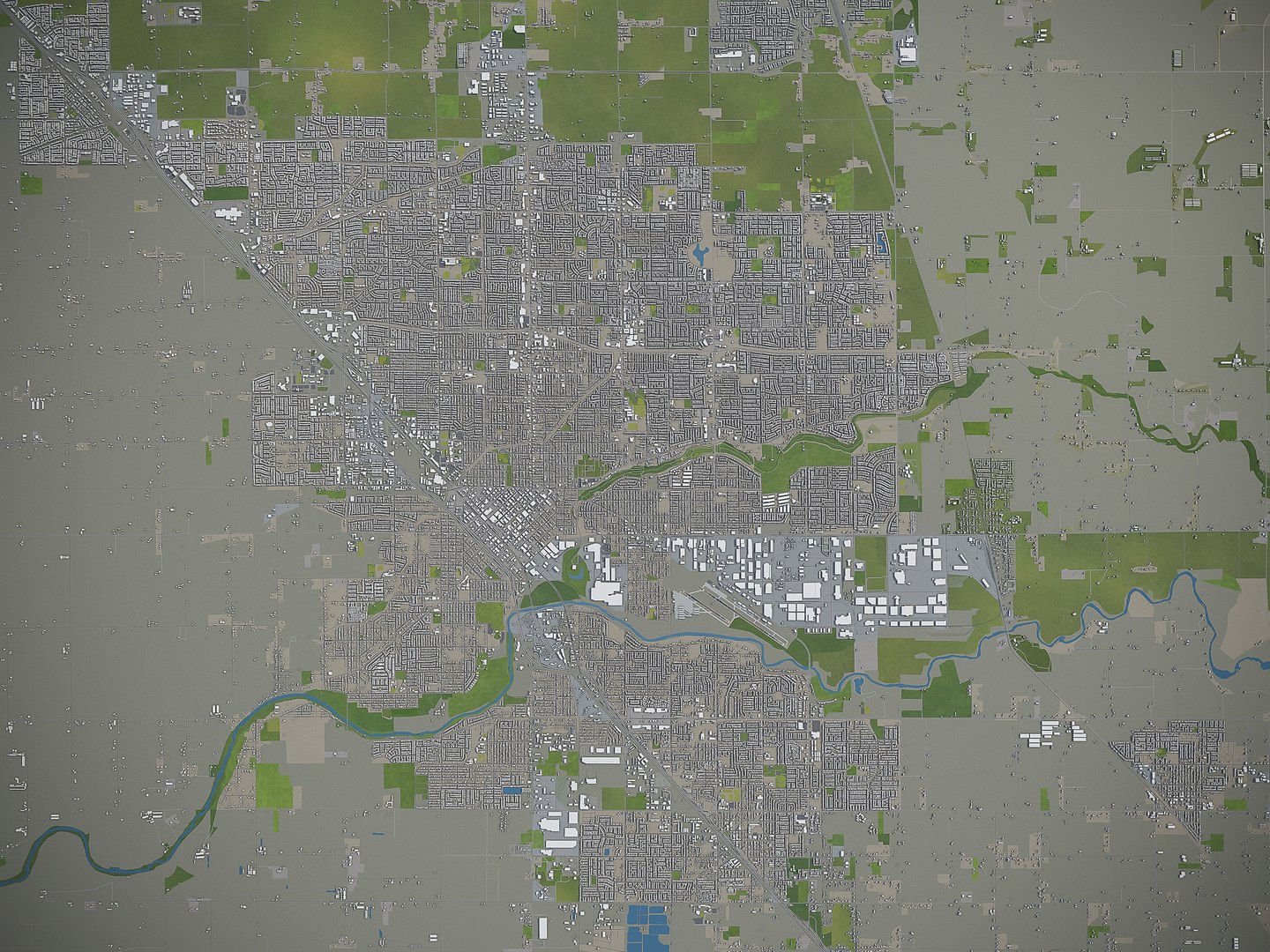 3D City Aurora Modesto Surrounding Model - TurboSquid 1440417
