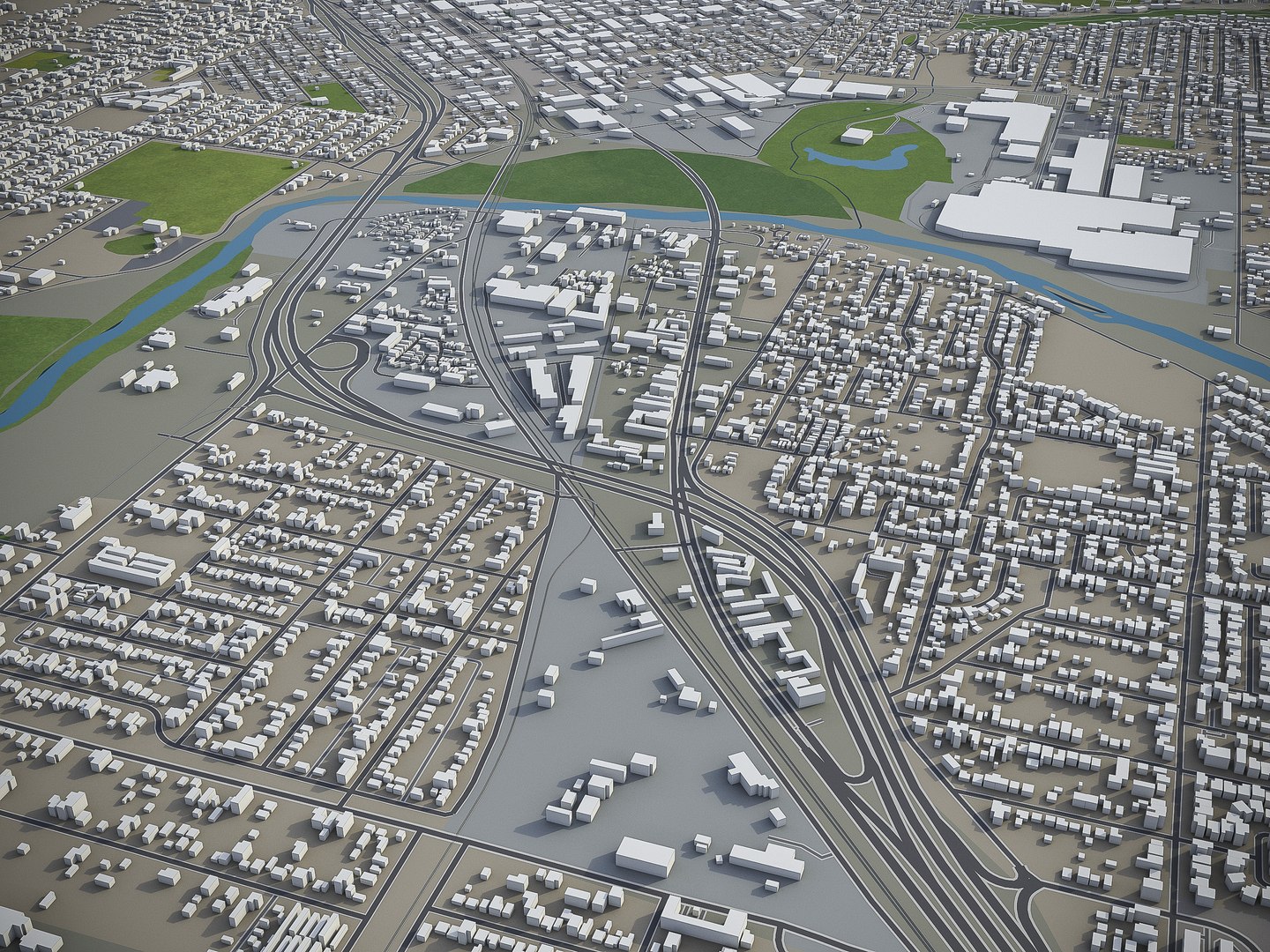 3D City Aurora Modesto Surrounding Model - TurboSquid 1440417