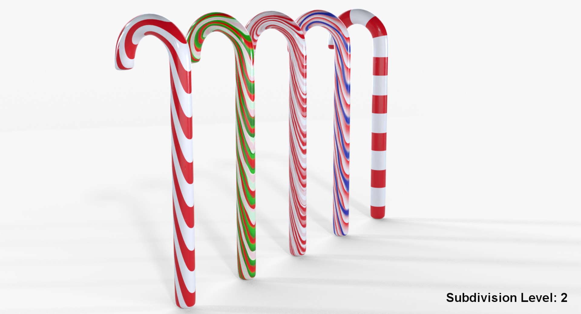 Candy cane 3D model - TurboSquid 1343285