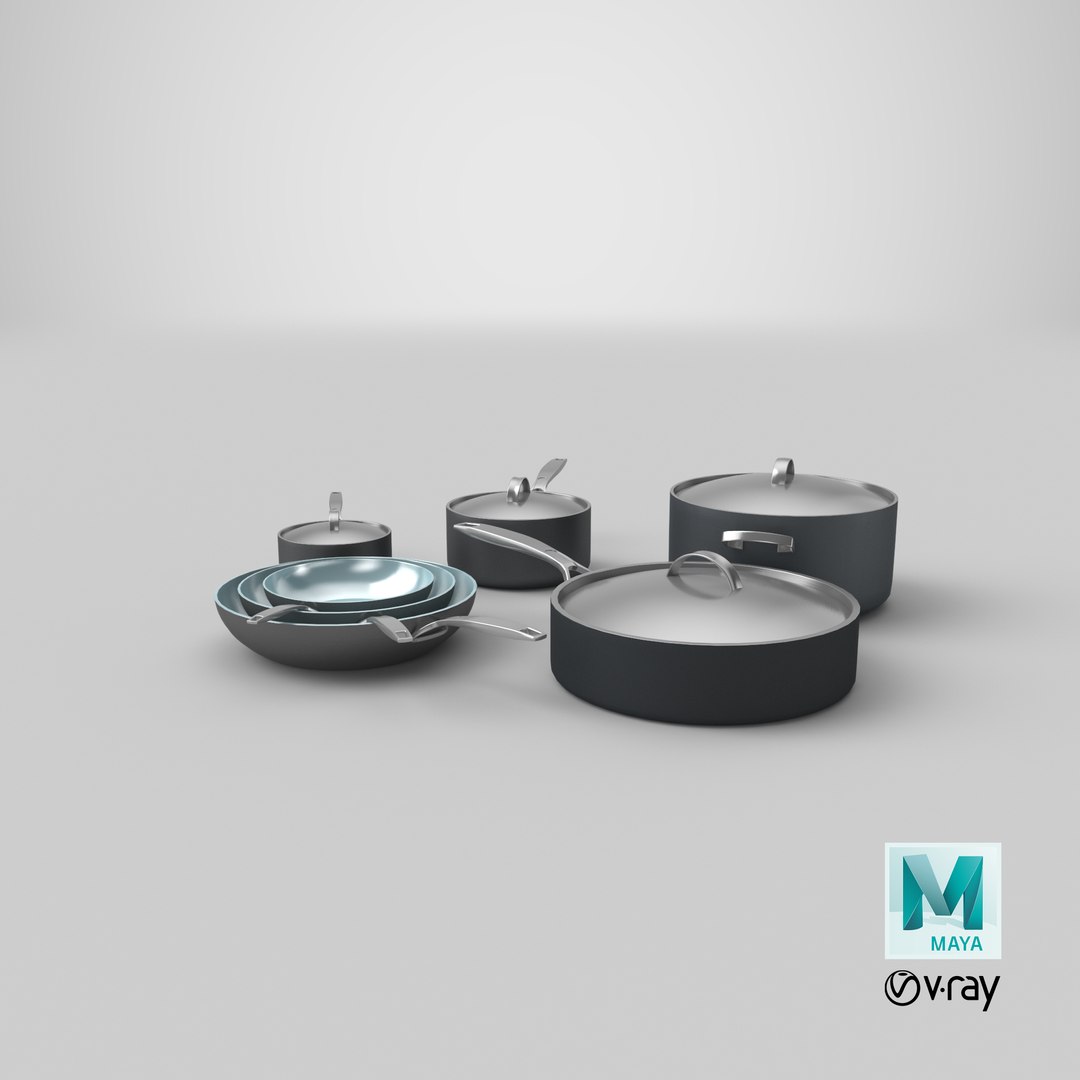 3D Realistic Cookware Green Pan Model - TurboSquid 1446659