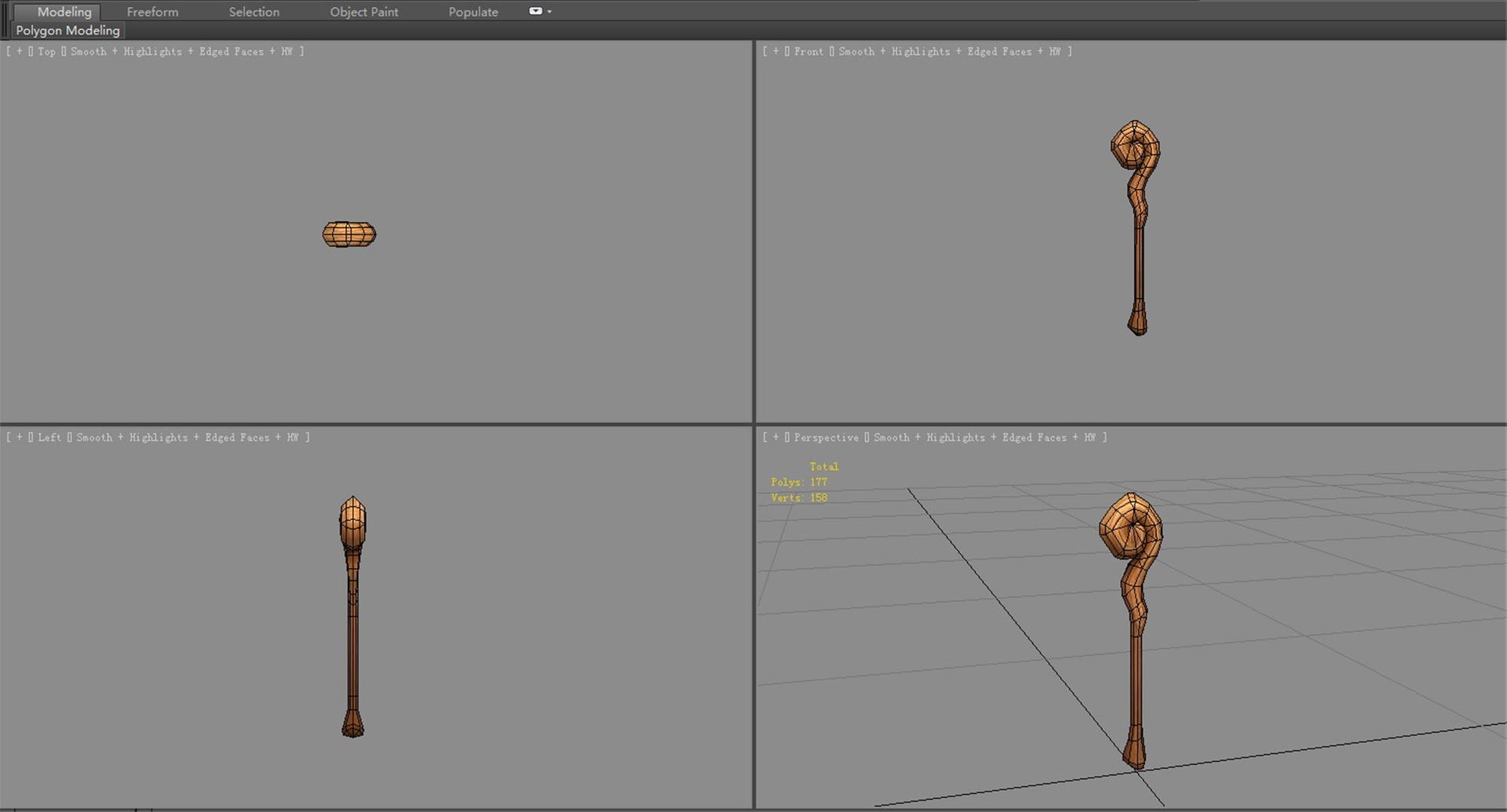3D Cartoon Wooden Staff - Magic Stick - TurboSquid 2109985