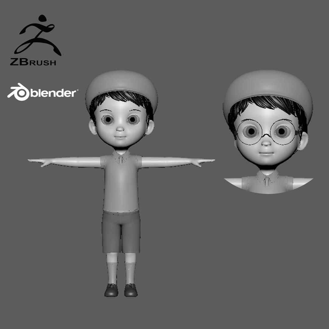 Cartoon Boy - Base Mesh 3D Model - TurboSquid 2181913