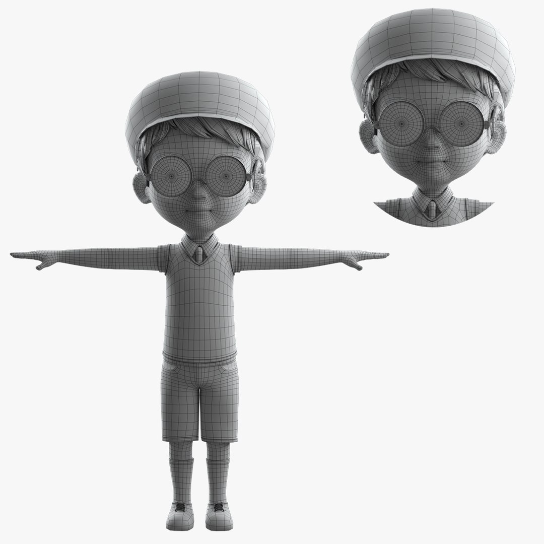 Cartoon Boy - Base Mesh 3D Model - TurboSquid 2181913
