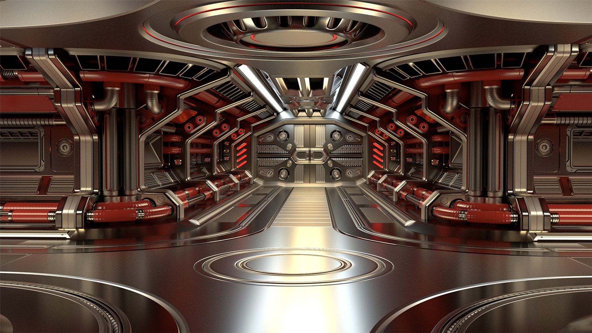 Sci Fi Space Corridors 4 In 1 3D Model - TurboSquid 2425610