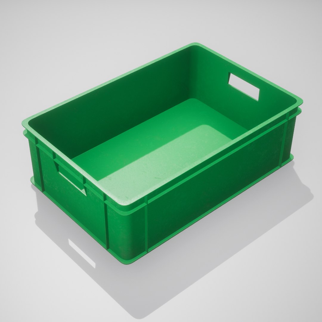 3D Plastic Stacking Box Green - TurboSquid 1300581