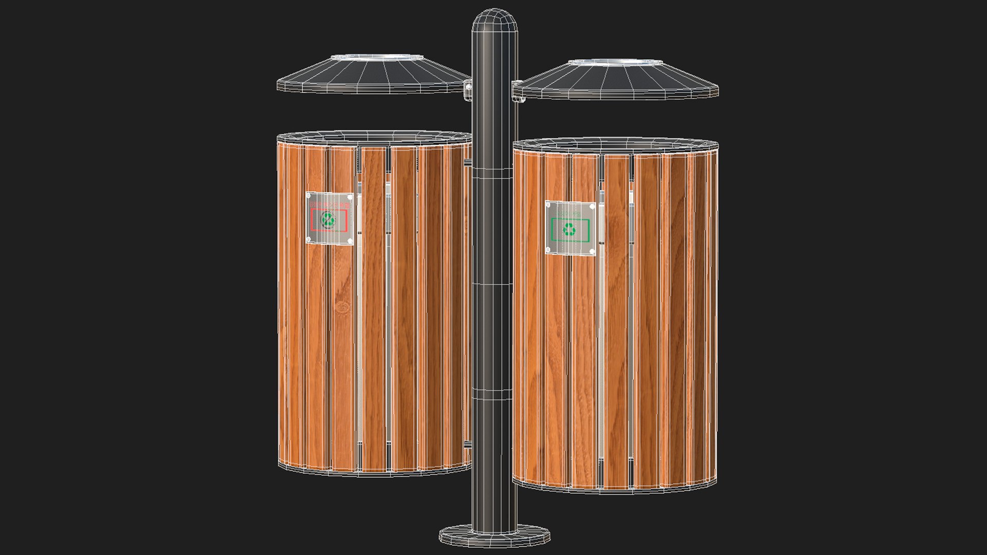 Collection Outdoor Trash Bins 3D model - TurboSquid 2154778