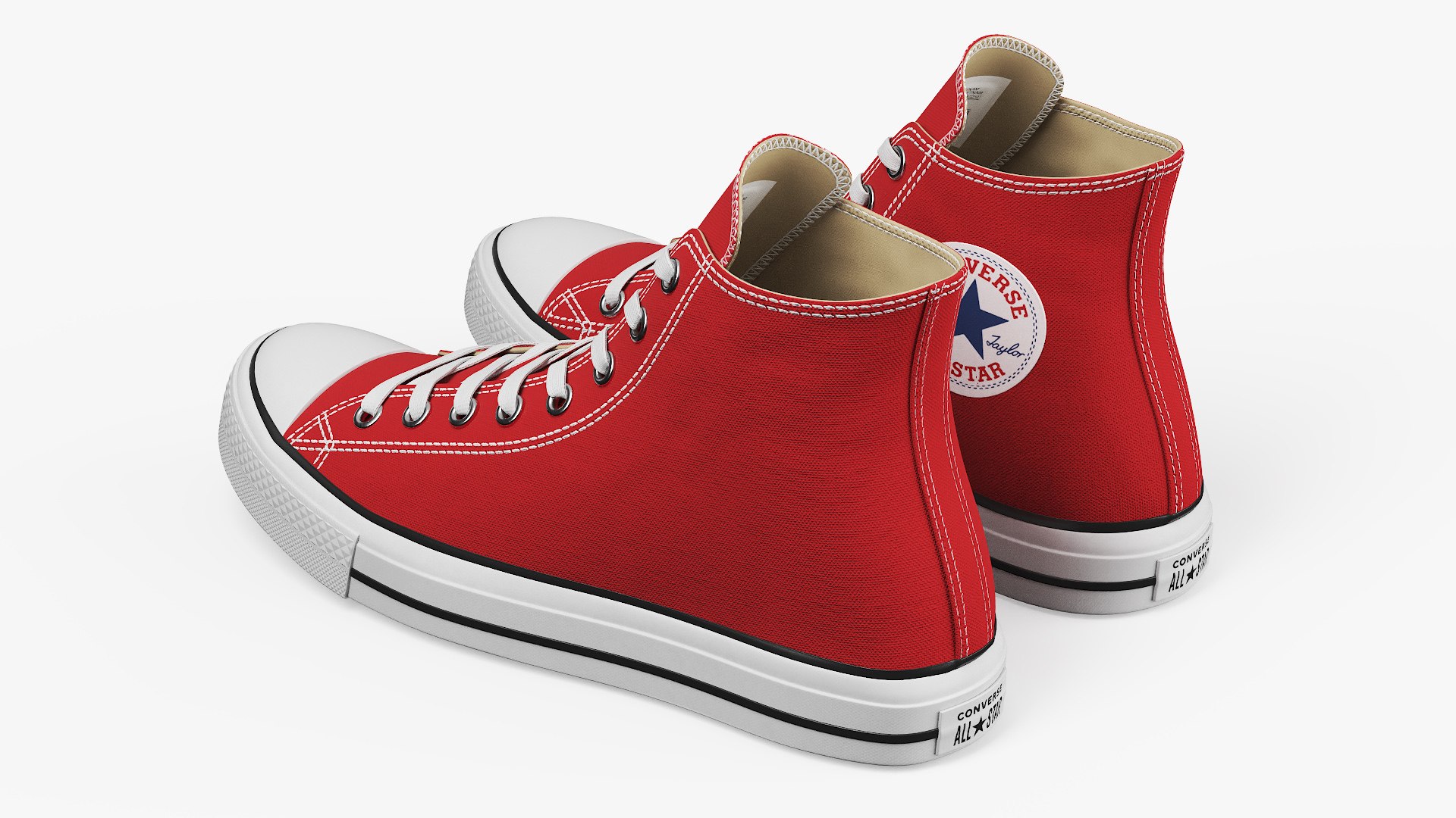 Red Converse All Stars Sneakers 3D - TurboSquid 2382871