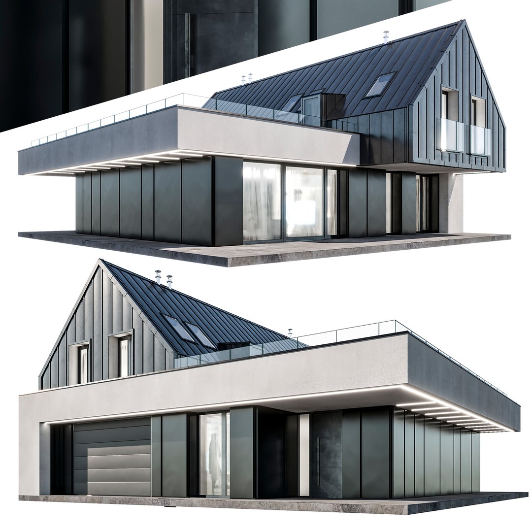 3D Modern House 10 At Night Model - TurboSquid 1903932