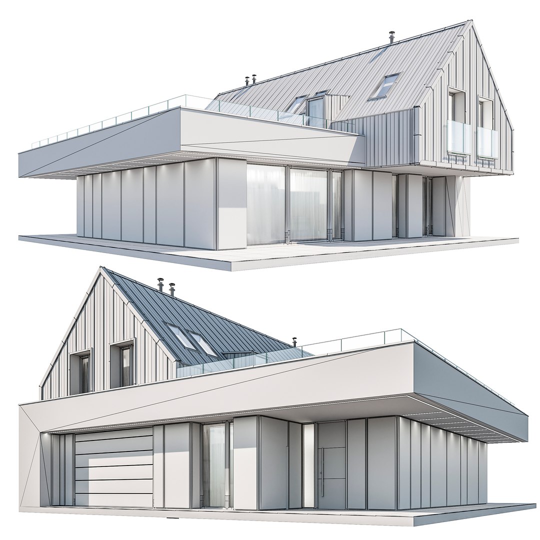 3D Modern House 10 At Night Model - TurboSquid 1903932