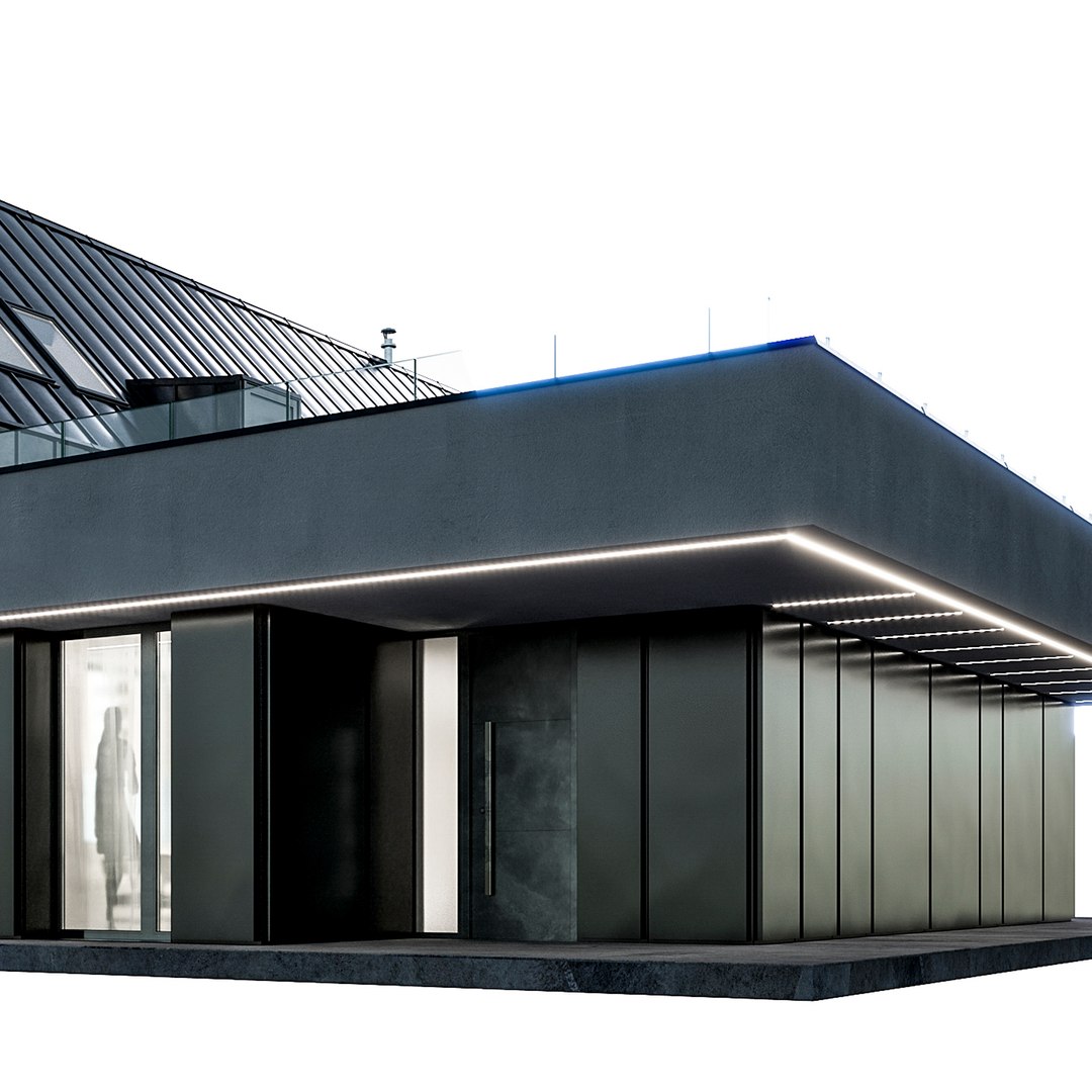 3D Modern House 10 At Night Model - TurboSquid 1903932