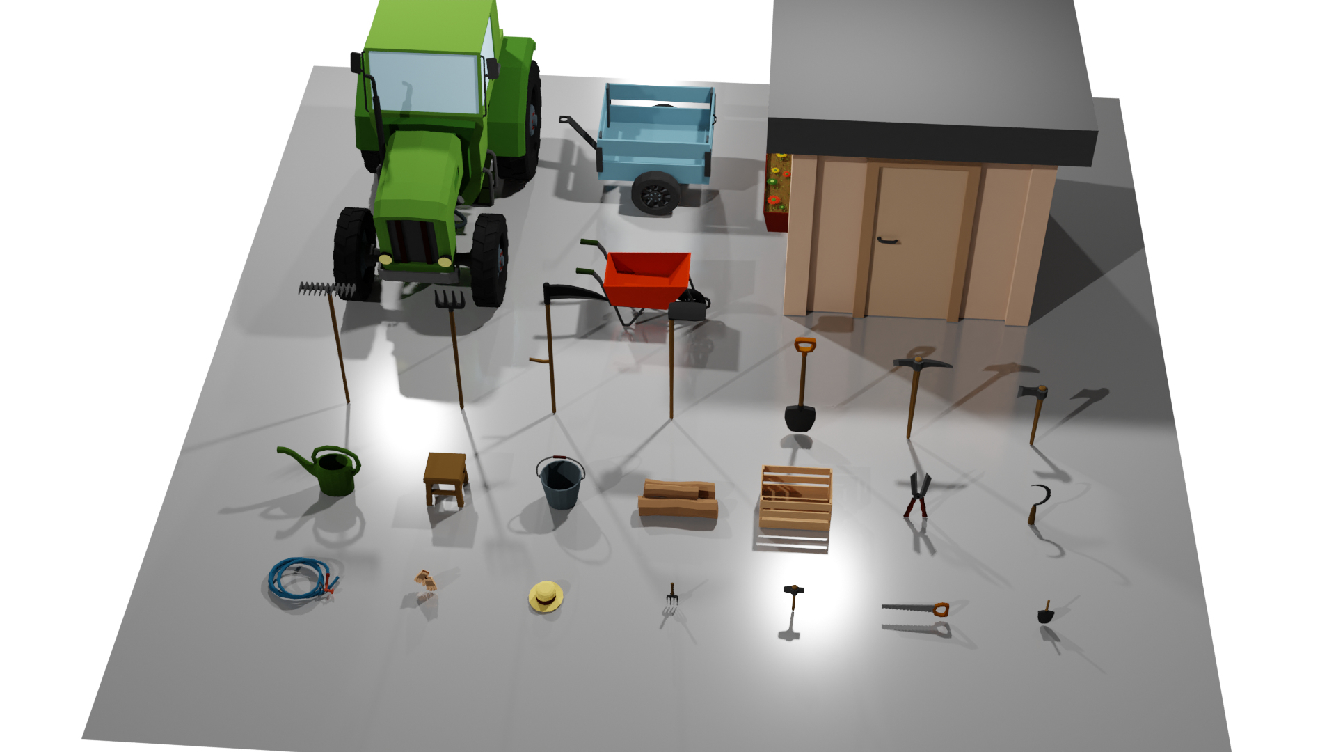 3D Low Poly Farm Assets - TurboSquid 2032876