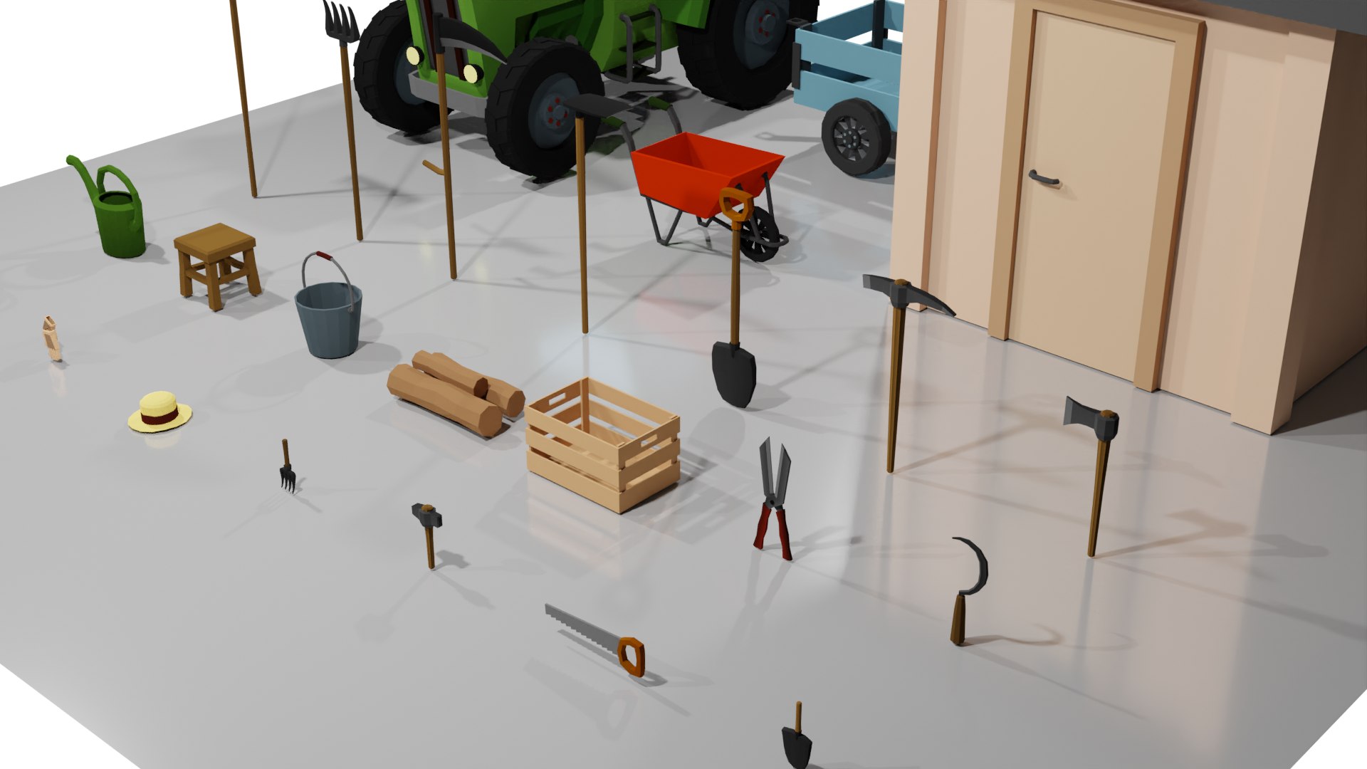 3D Low Poly Farm Assets - TurboSquid 2032876