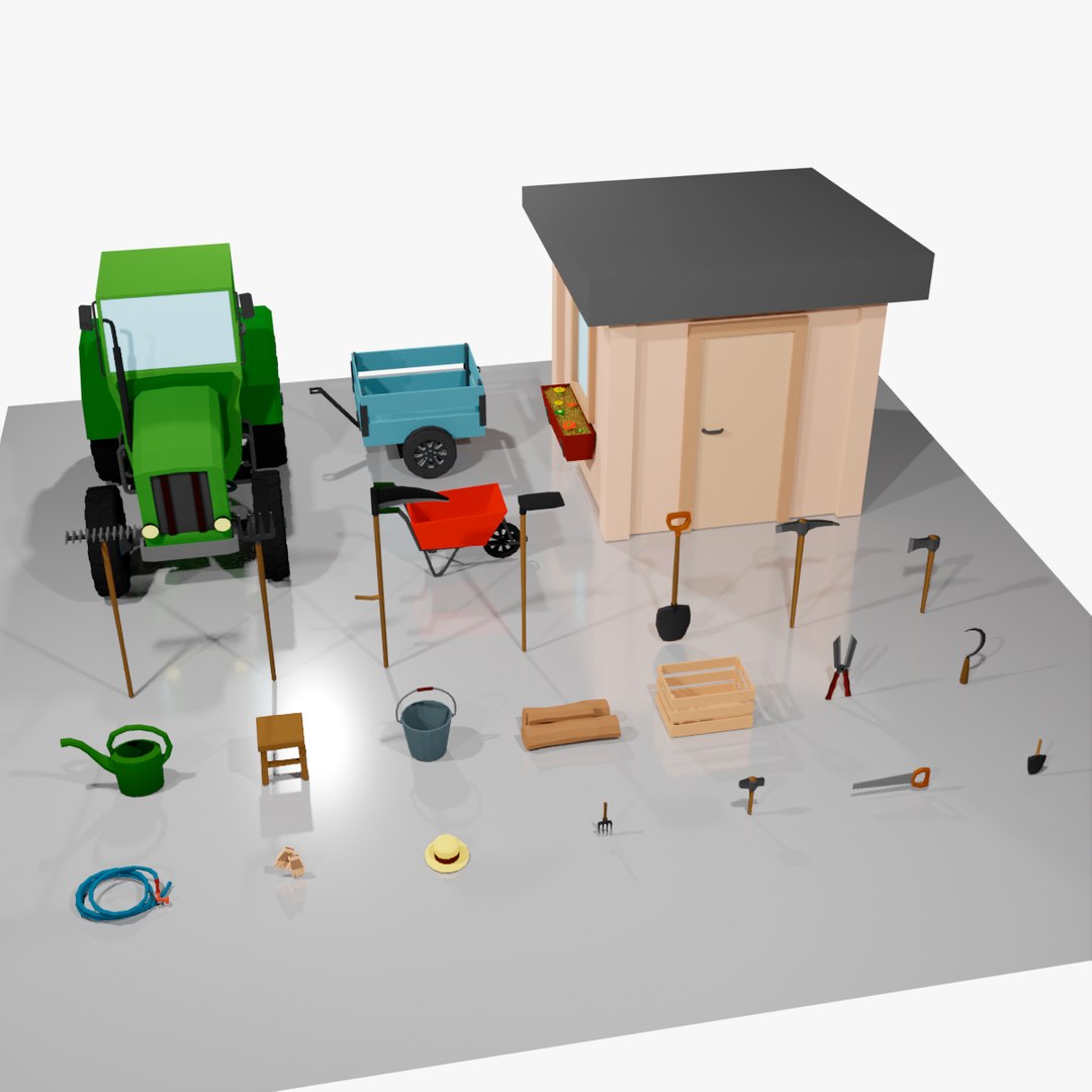 3D Low Poly Farm Assets - TurboSquid 2032876