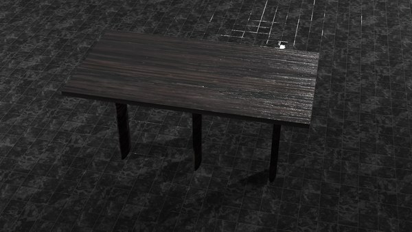 3D model dark varnished wood table - TurboSquid 1602589