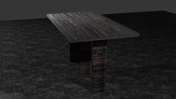 3D model dark varnished wood table - TurboSquid 1602589