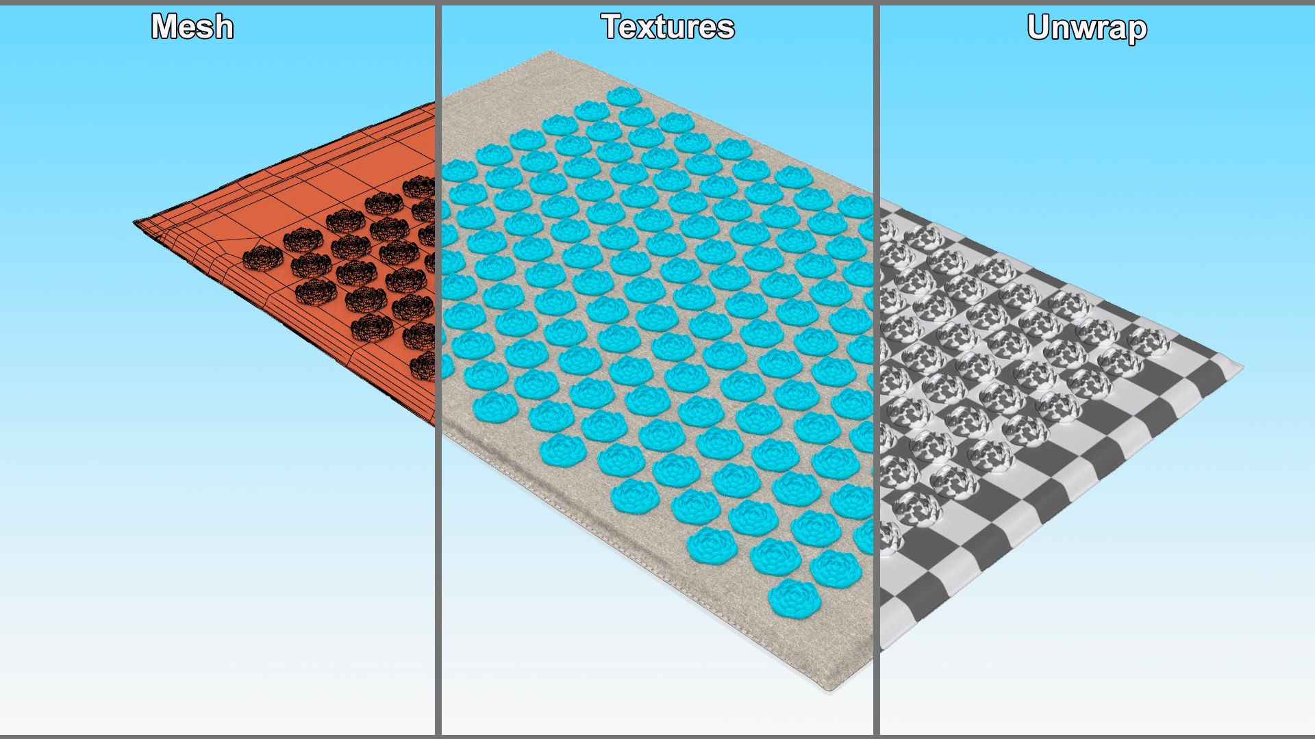 Relaxation Mat Acupuncture Blue Model - TurboSquid 2235973