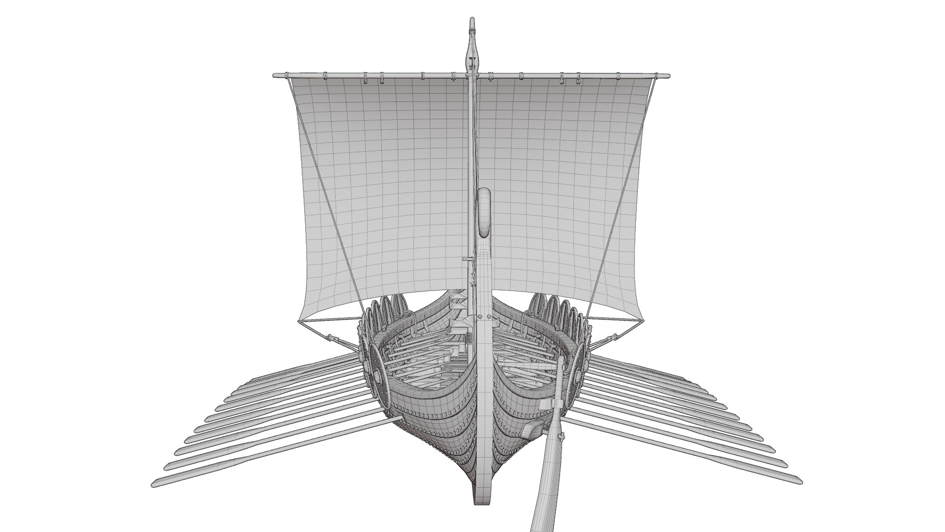 3D Viking Realistic Longship- Karvi- Boat Low-poly 3D Model Model ...