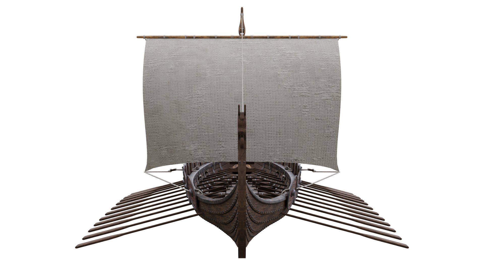 3D Viking Realistic Longship- Karvi- Boat Low-poly 3D Model Model ...