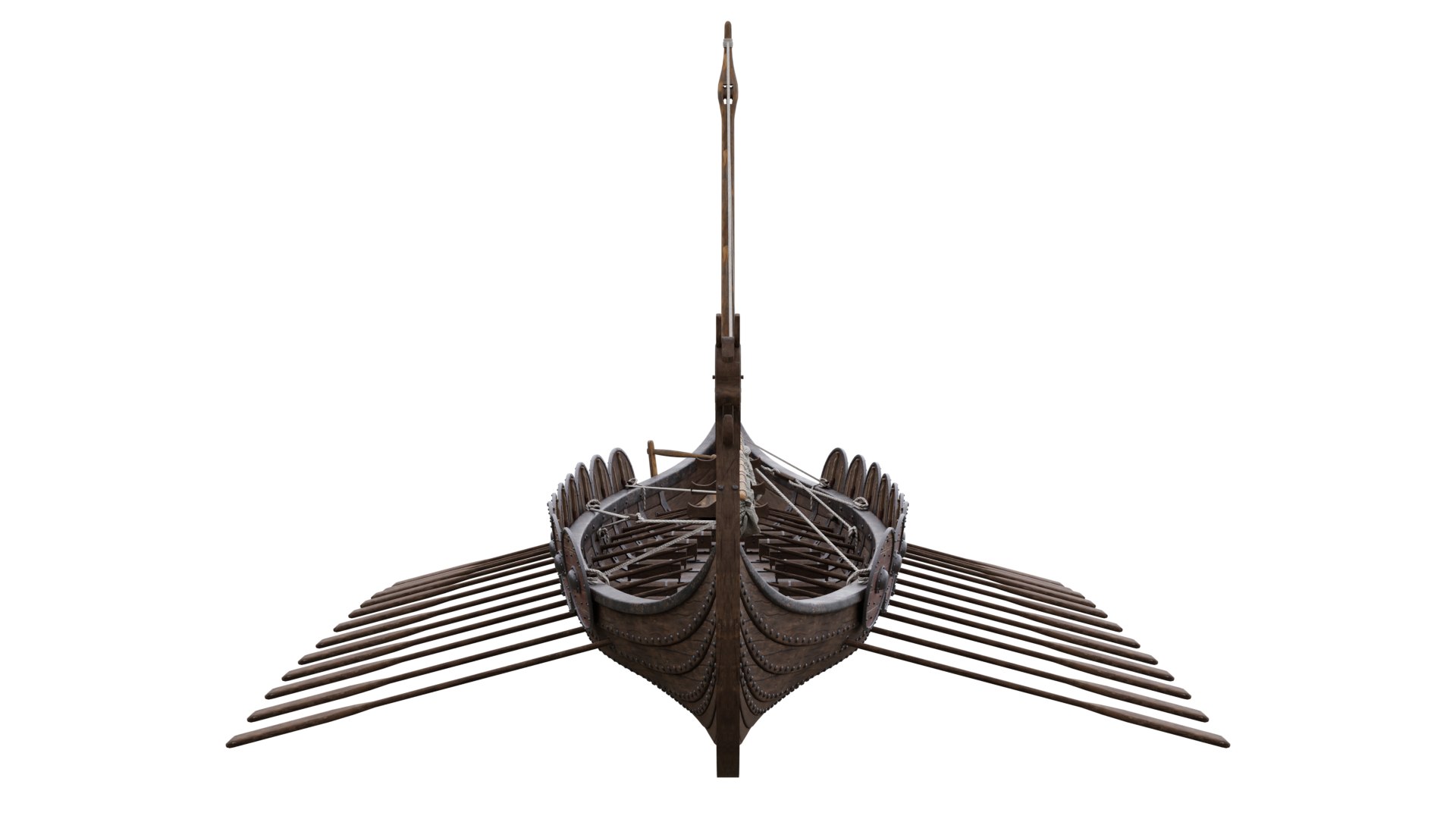 3D Viking Realistic Longship- Karvi- Boat Low-poly 3D Model Model ...