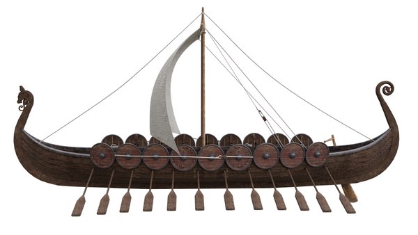 modelo 3d Viking realistic longship- Karvi- boat Low-poly 3D model ...