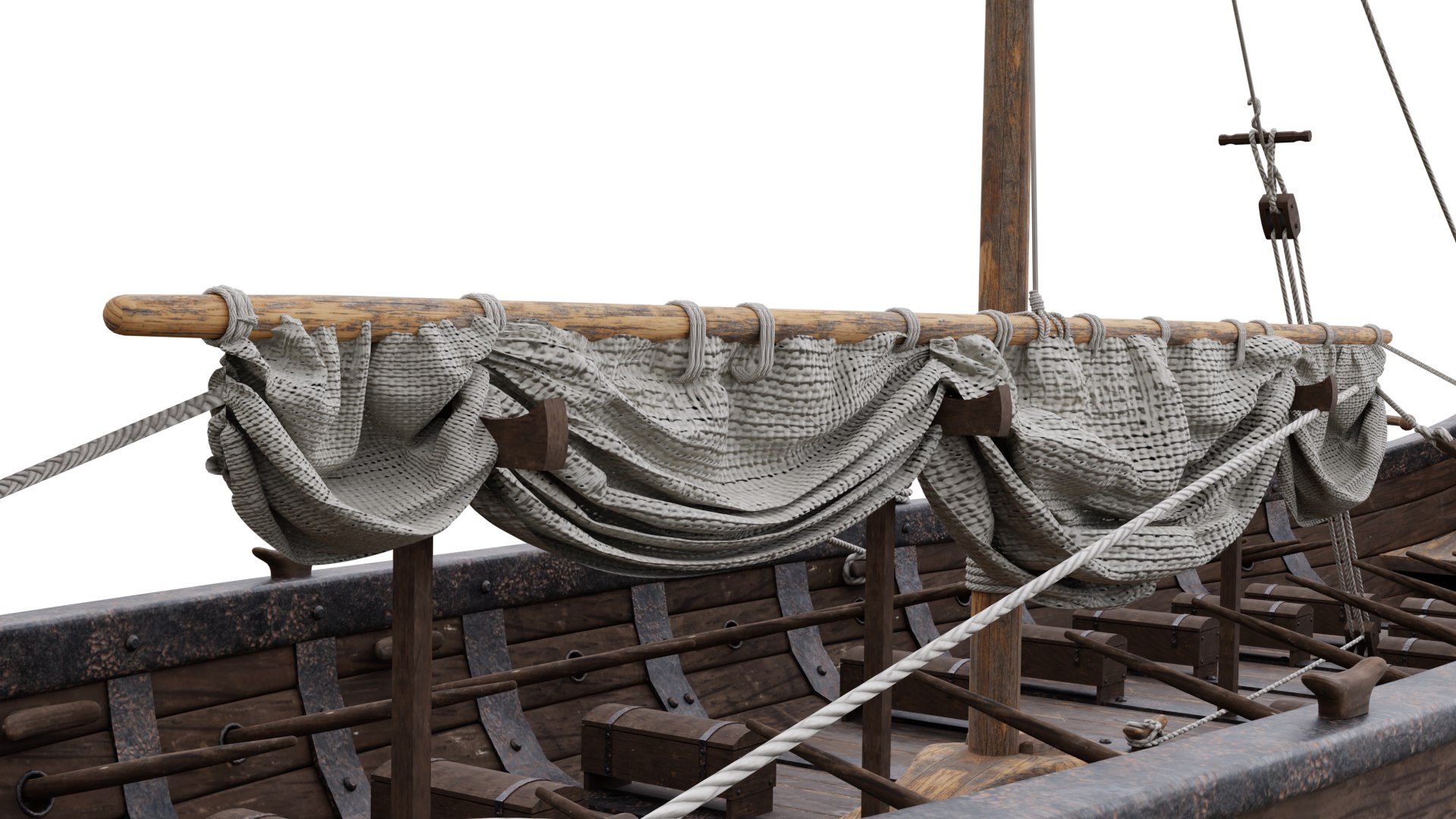 3D Viking realistic longship- Karvi- boat Low-poly 3D model model ...