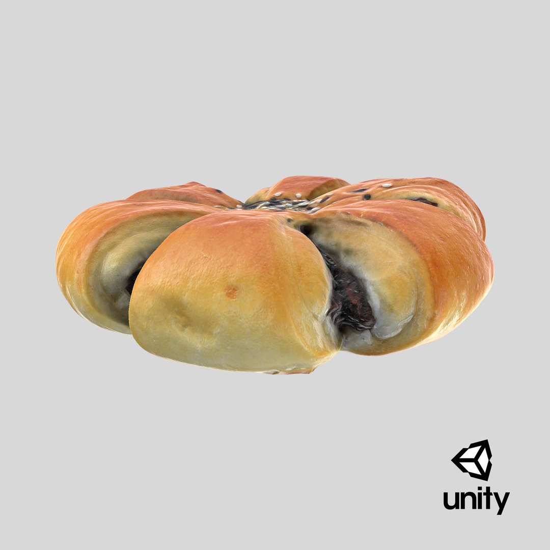3D Model Red Bean Bun - TurboSquid 2148954