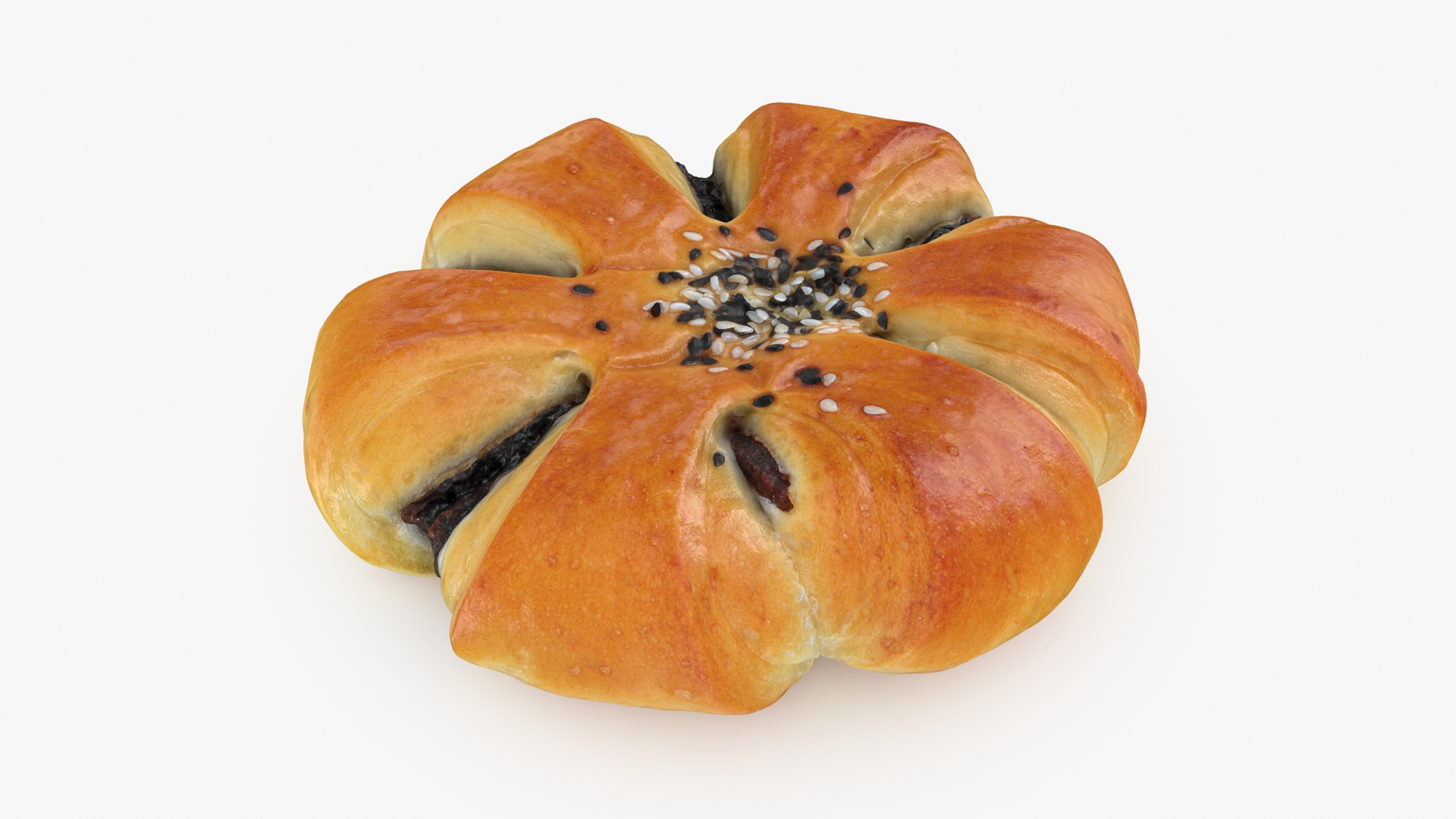 3d Model Red Bean Bun Turbosquid 2148954