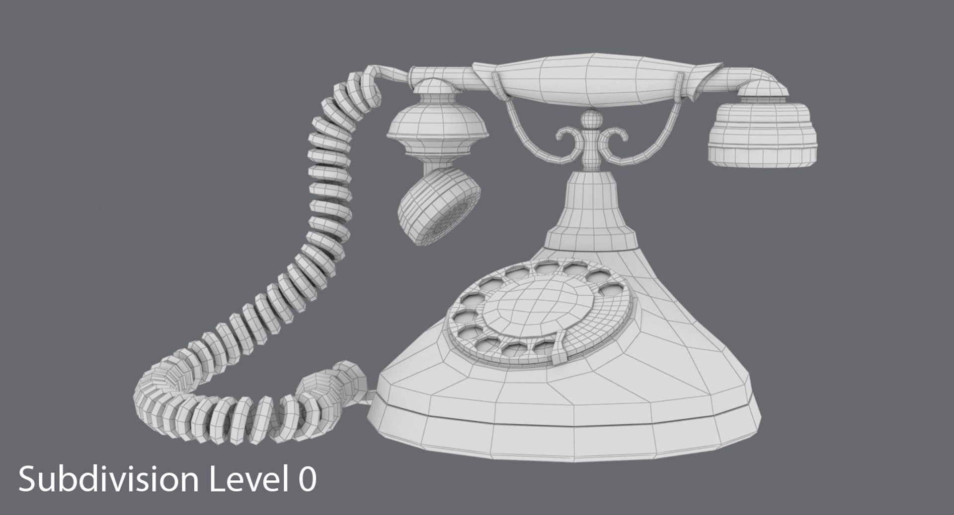 3d model vintage phone