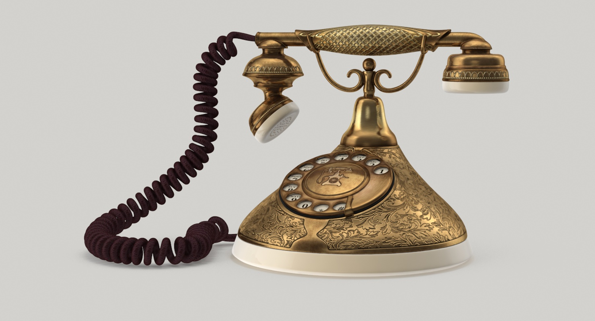 3d model vintage phone