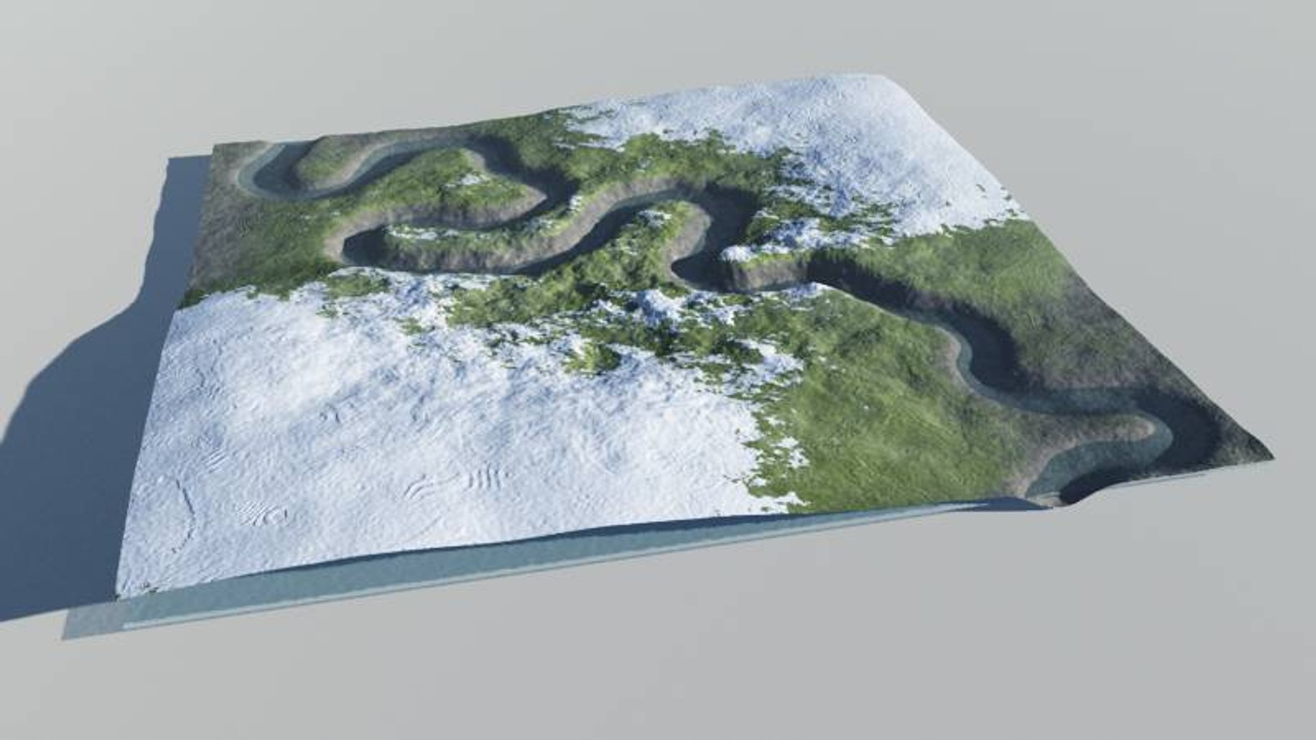 3d Model River Valley Terrain