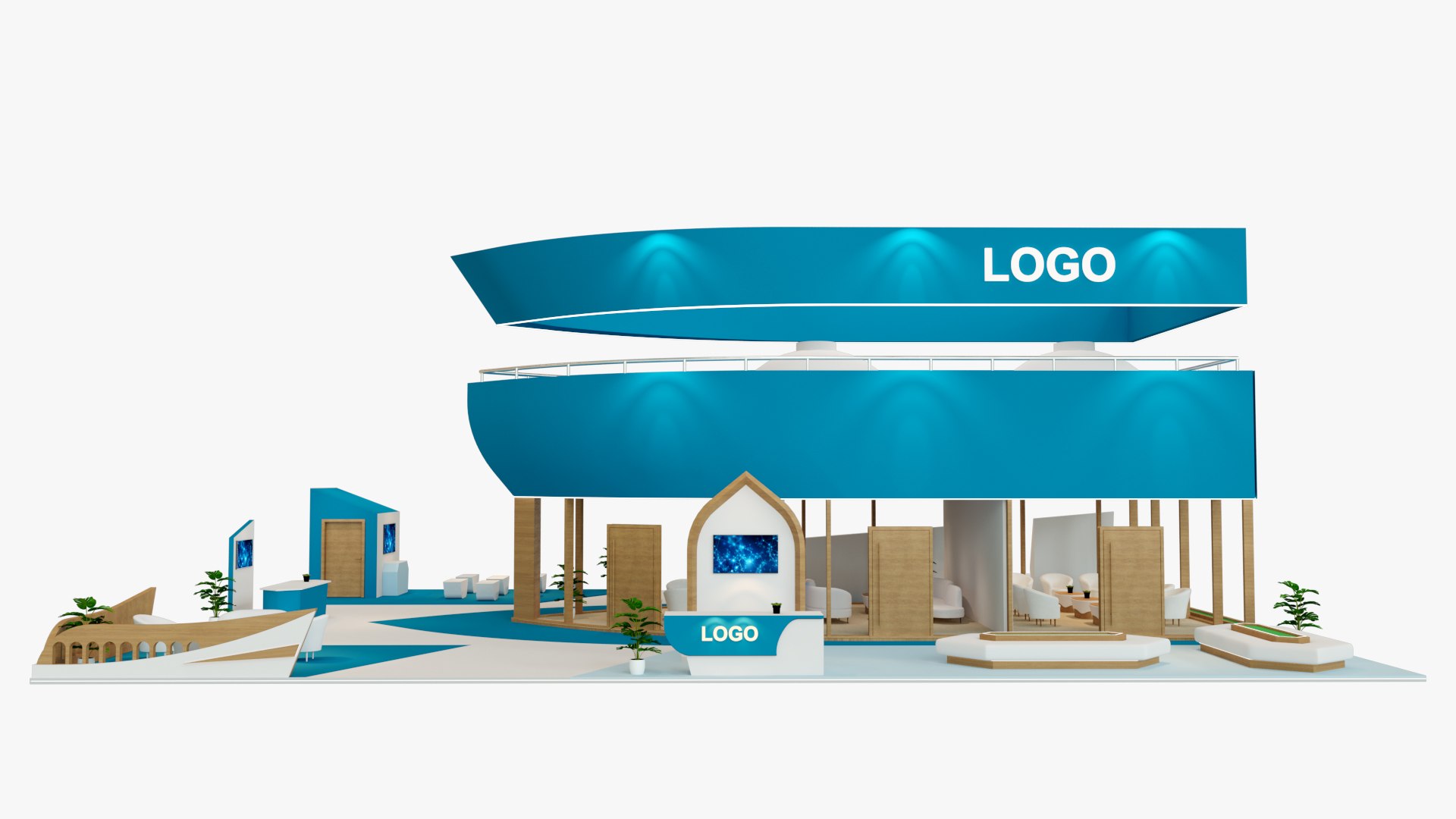3D Exhibition Booth 20 X 25 Oil Ship G05 Model - TurboSquid 2333000