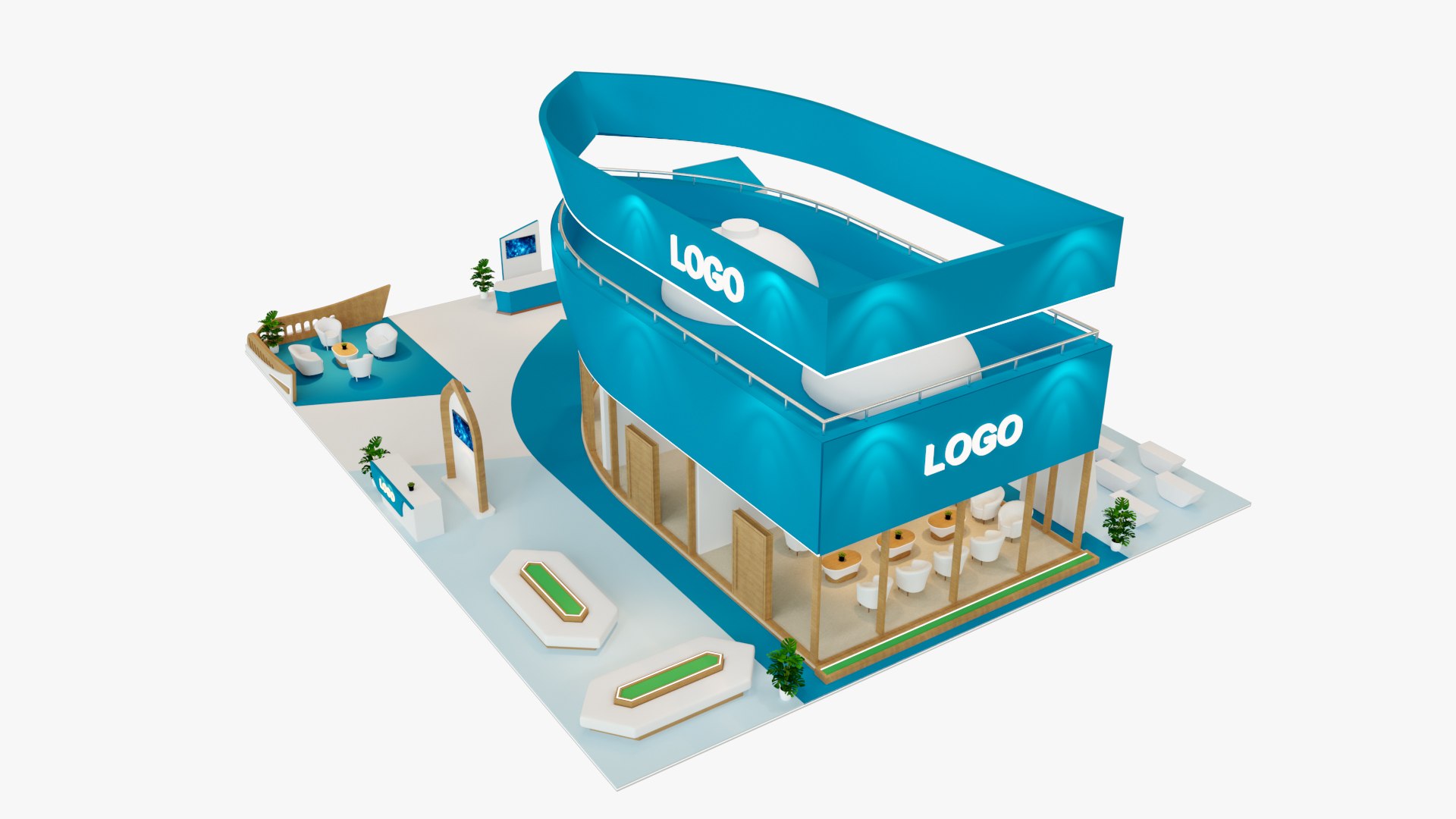 3D Exhibition Booth 20 X 25 Oil Ship G05 Model - TurboSquid 2333000