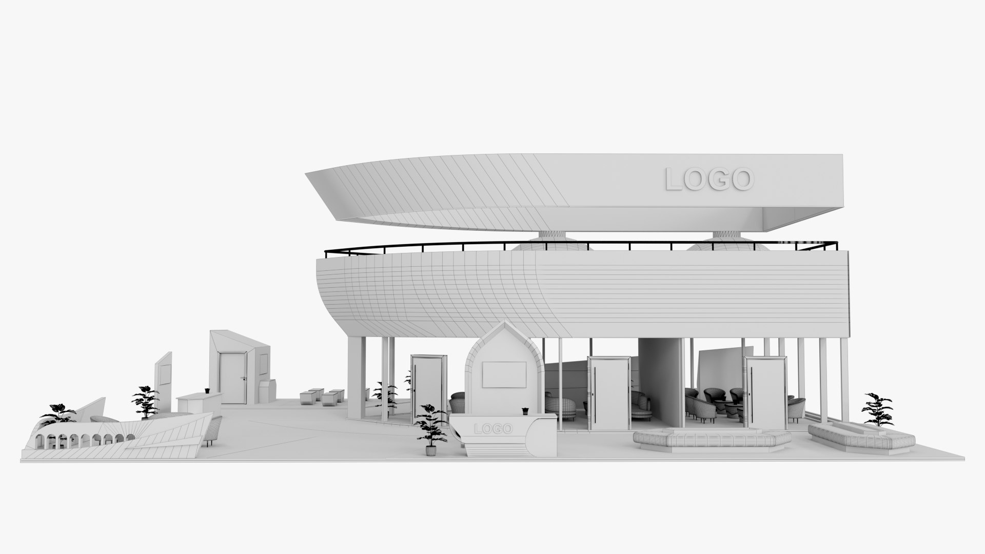 3D Exhibition Booth 20 X 25 Oil Ship G05 Model - TurboSquid 2333000