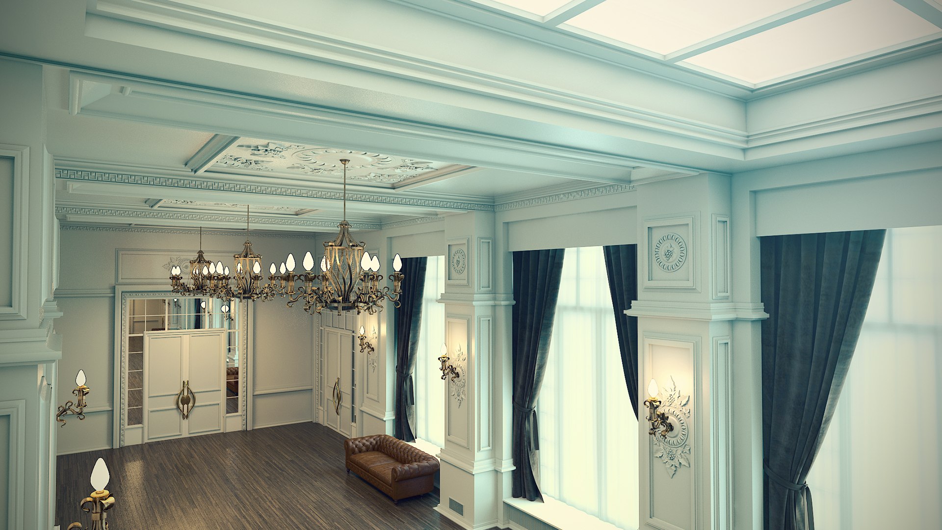 3D classic corridor - TurboSquid 1256513